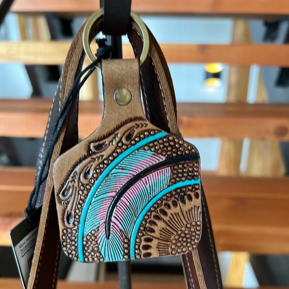 Myra Bag | Accessories | New Myra Bag Pink Quill Feather Tooled Leather ...